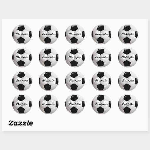 Customizable Football Soccer Ball Classic Round Sticker | Zazzle