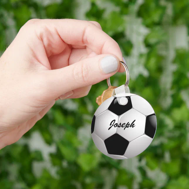 Customizable Football Soccer Ball Keychain | Zazzle