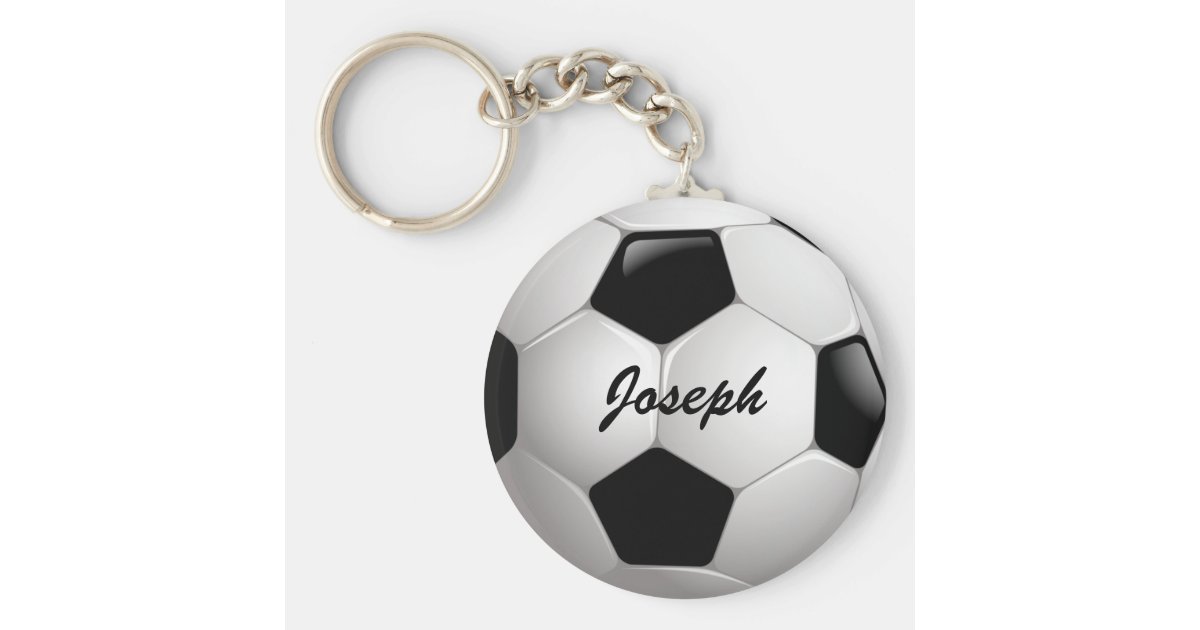 Customizable Football Soccer Ball Keychain | Zazzle.com
