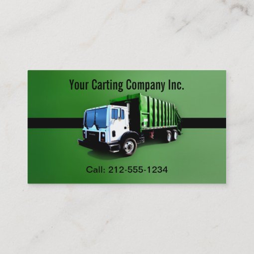 CUSTOMIZABLE Garbage Truck Carting Company Business Card | Zazzle
