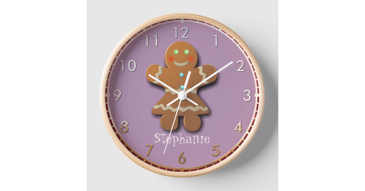 Customizable Gingerbread Cookie Wall Clock | Zazzle
