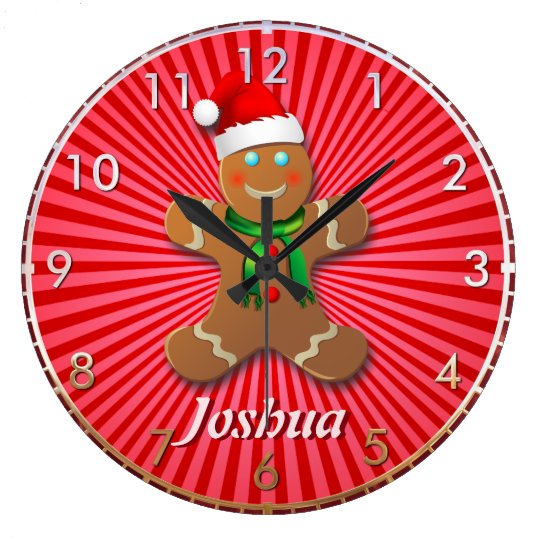 Customizable Gingerbread Man Large Clock | Zazzle.com