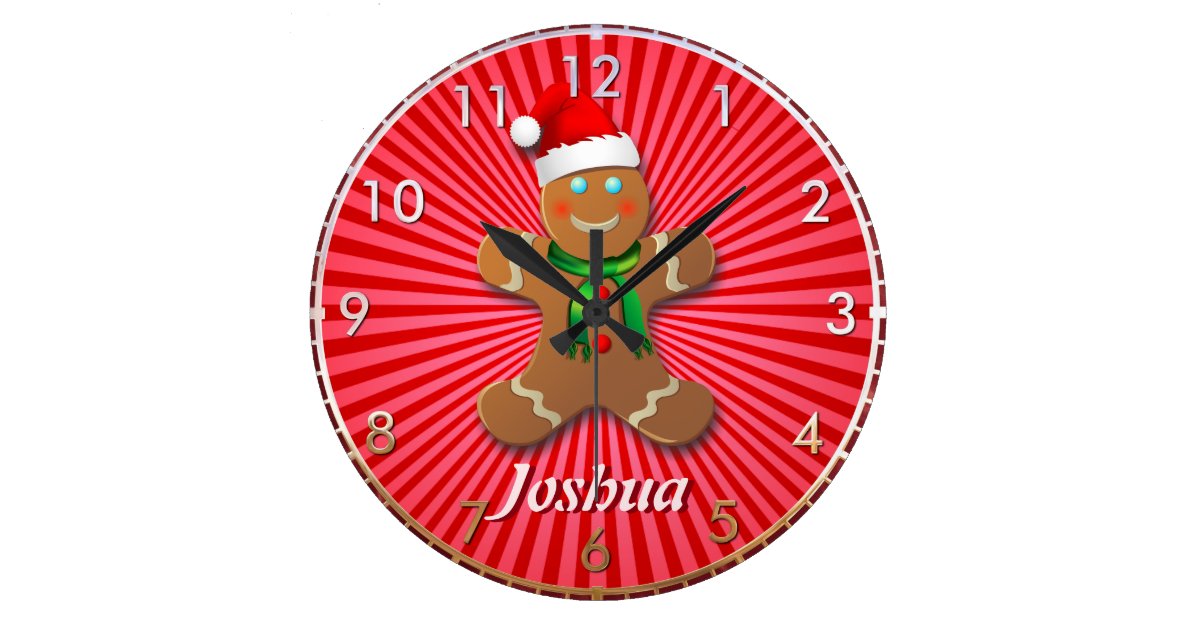Customizable Gingerbread Man Large Clock | Zazzle.com