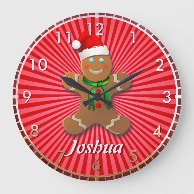 Customizable Gingerbread Man Large Clock | Zazzle