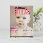 Customizable Girl's Birthday Invite Magazine Cover | Zazzle
