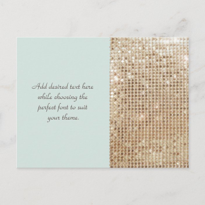 Customizable Gold Sequins Postcard | Zazzle.com