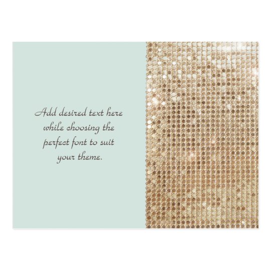Customizable Gold Sequins Postcard | Zazzle.com