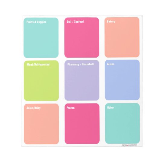 Customizable Grocery Shopping List Note Pad | Zazzle.com