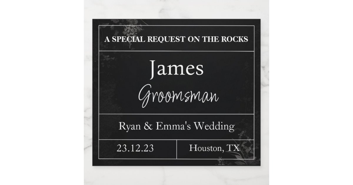 Customizable Groomsmen Proposal Whiskey Liquor Bottle Label | Zazzle