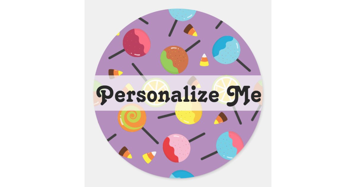Customizable Halloween - Candy Candy Candy Classic Round Sticker | Zazzle