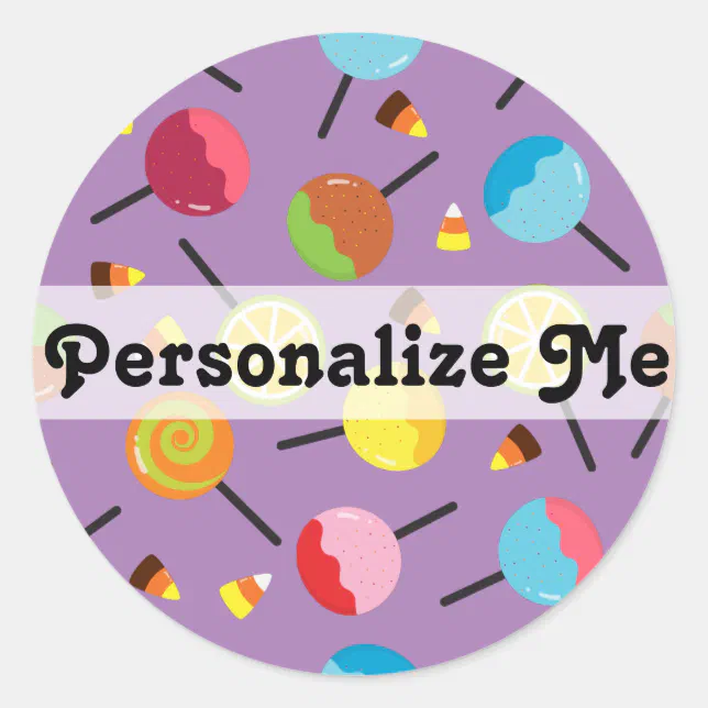 Customizable Halloween - Candy Candy Candy Classic Round Sticker | Zazzle