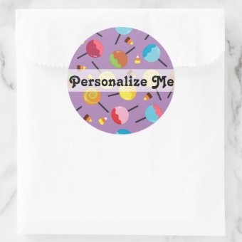 Customizable Halloween - Candy Candy Candy Classic Round Sticker | Zazzle