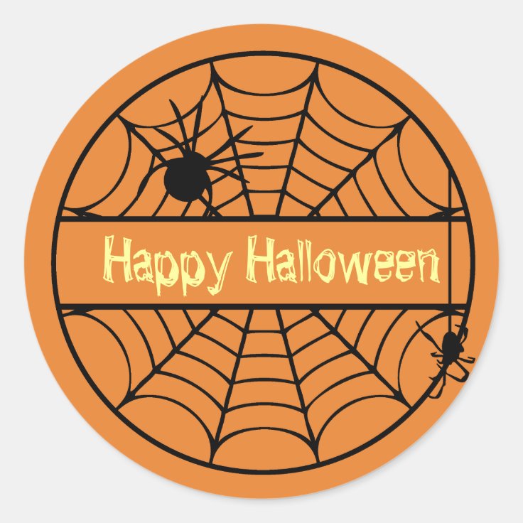 Customizable Halloween Spider Web Sticker | Zazzle