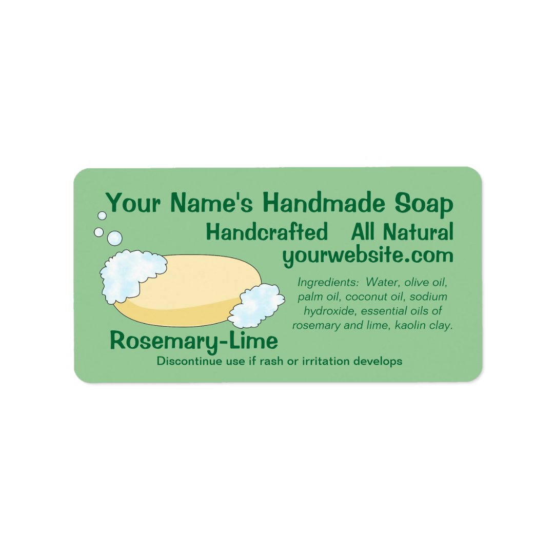 Customizable Handmade Soap Label Template | Zazzle