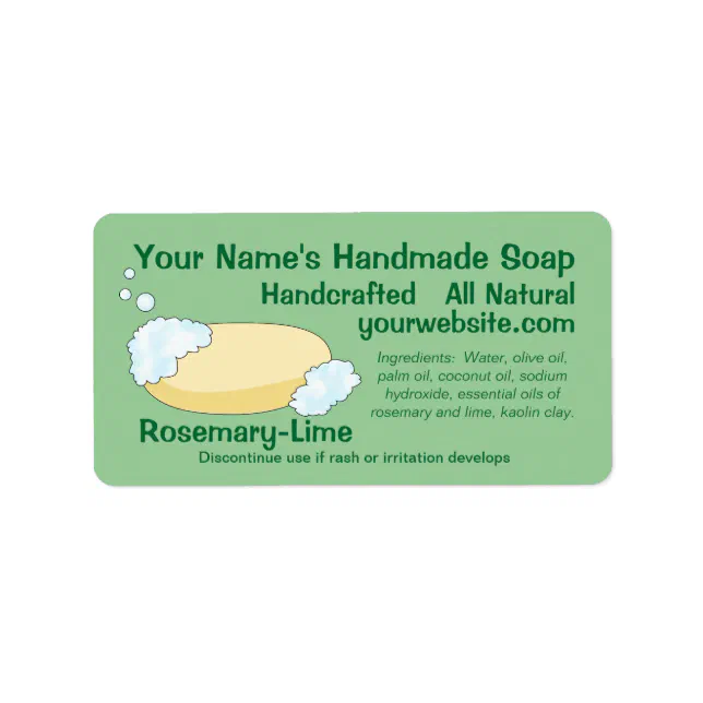 Customizable Handmade Soap Label Template | Zazzle