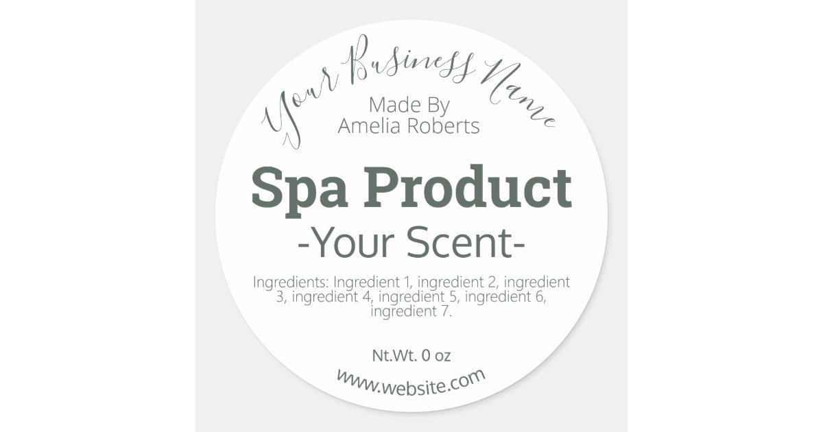 Customizable Handmade Spa Product DIY Business Classic Round Sticker ...