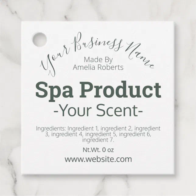 Customizable Handmade Spa Product DIY Business Favor Tags | Zazzle