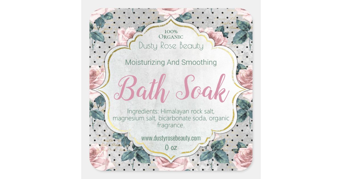 Customizable Handmade Vintage Bath Soak Label | Zazzle