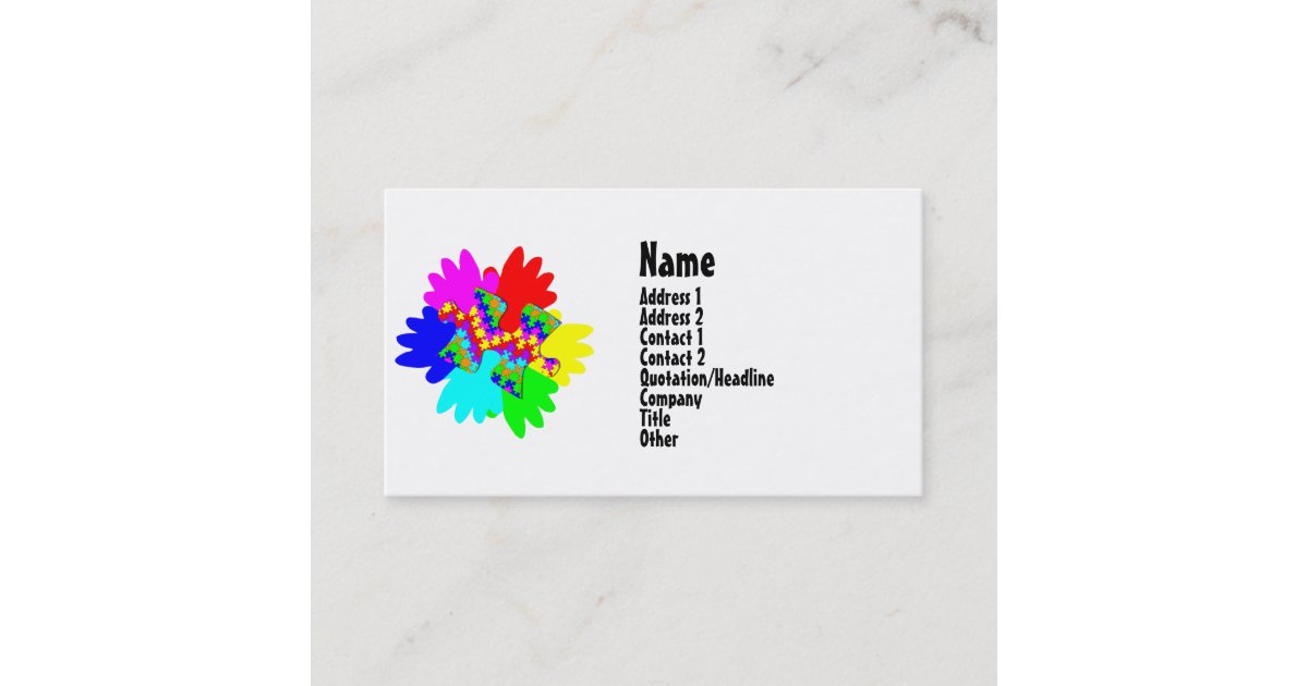 Customizable Hands And Puzzling Puzzle Piece Business Card | Zazzle