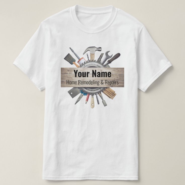 Customizable handyman contractor tools T-Shirt | Zazzle