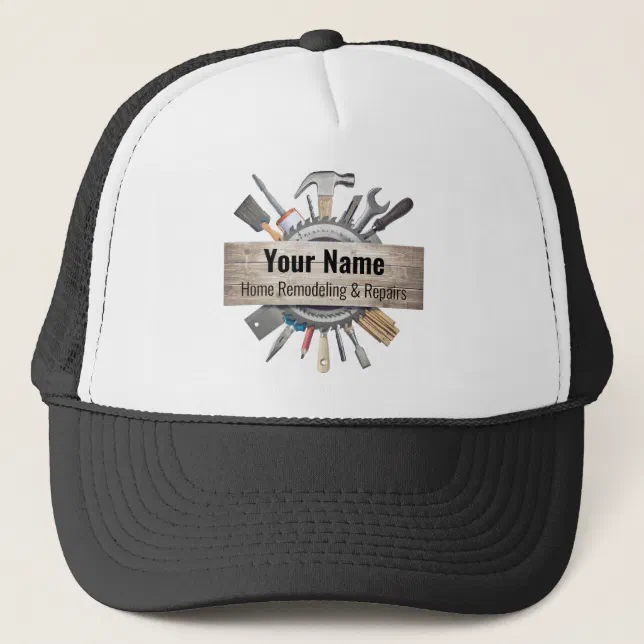 Customizable handyman contractor tools trucker hat | Zazzle