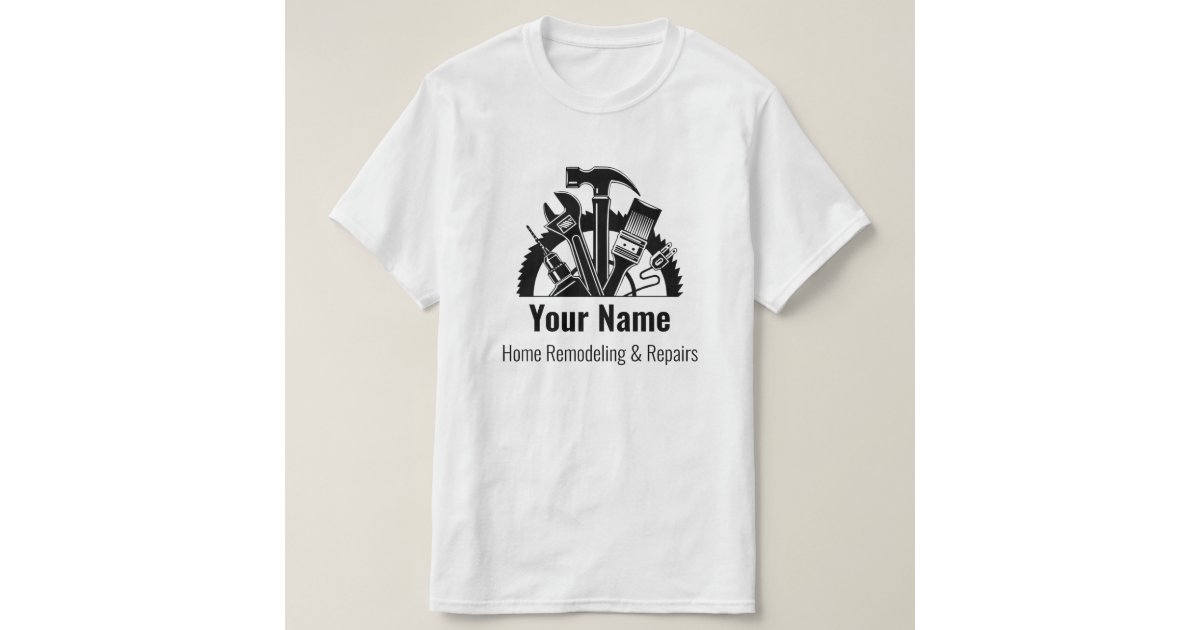 Customizable handyman tools v2 T-Shirt | Zazzle