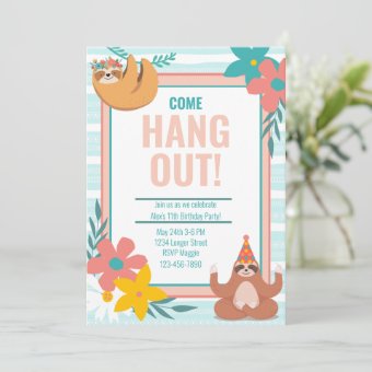Customizable Hang Out Jungle Rainforest Birthday Invitation | Zazzle