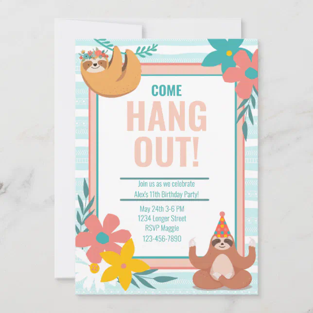 Customizable Hang Out Jungle Rainforest Birthday Invitation | Zazzle