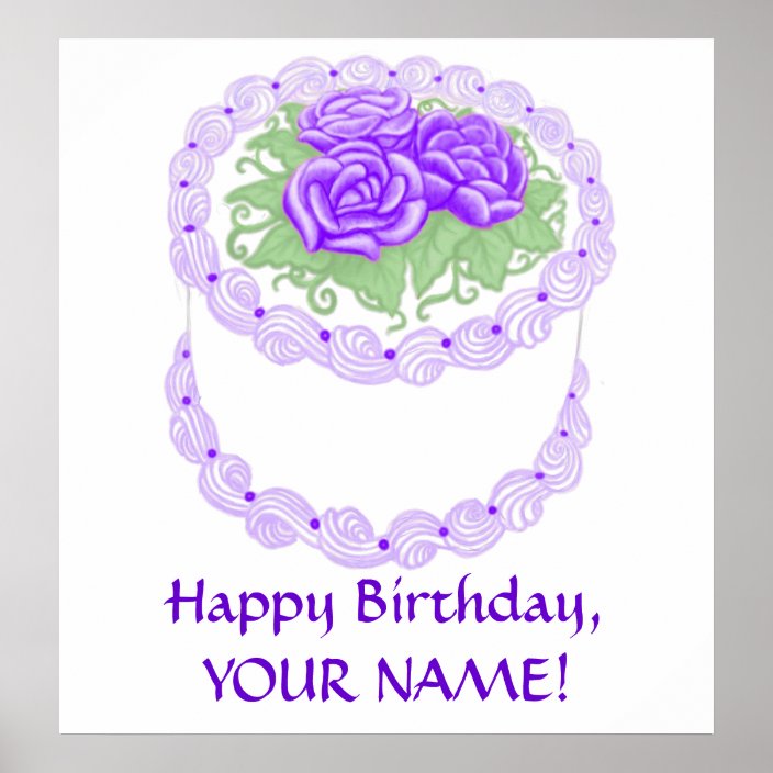 Customizable Happy Birthday Cake Print | Zazzle.com