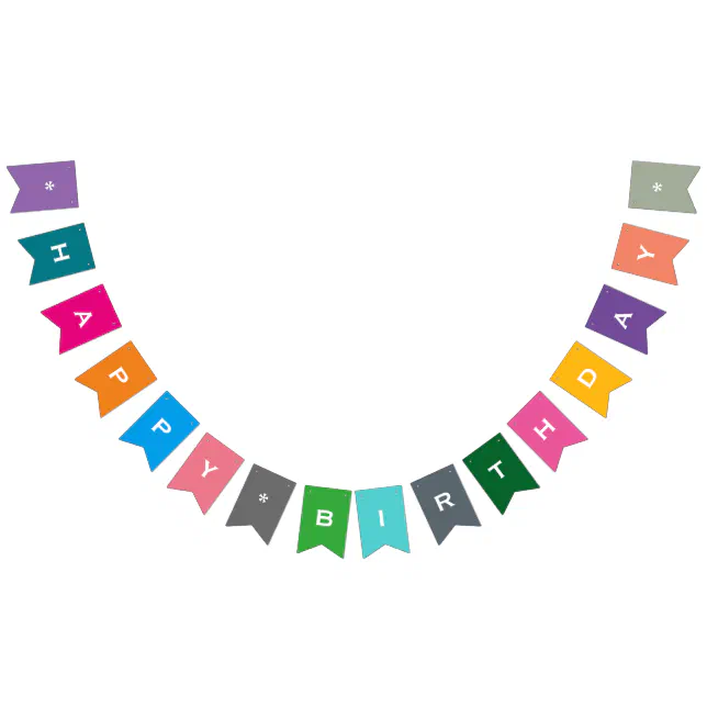 Customizable Happy Birthday Colorful Party Banner | Zazzle