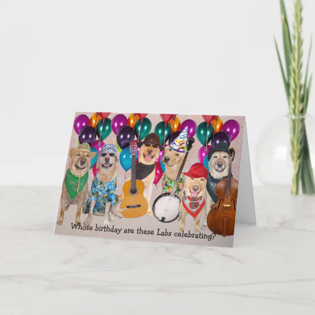 Customizable Happy Lab Birthday Card | Zazzle