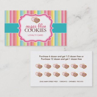Customizable Heart Cookie Loyalty Cards | Zazzle