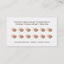 Customizable Heart Cookie Loyalty Cards | Zazzle