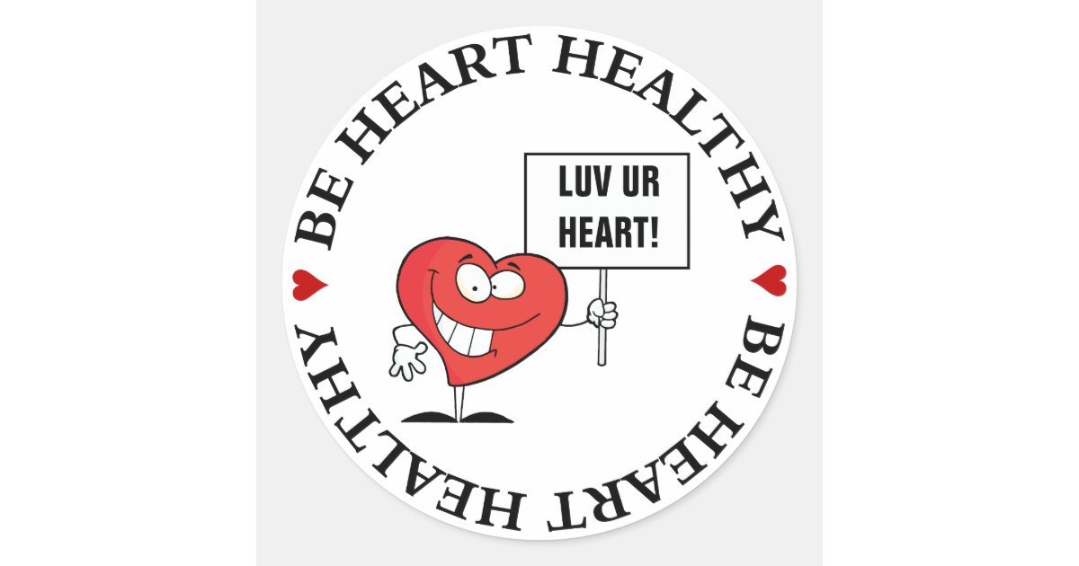 Customizable Heart Healthy Slogan Sign Classic Round Sticker Zazzle customizable-heart-healthy-slogan-sign-classic-round-sticker-zazzle