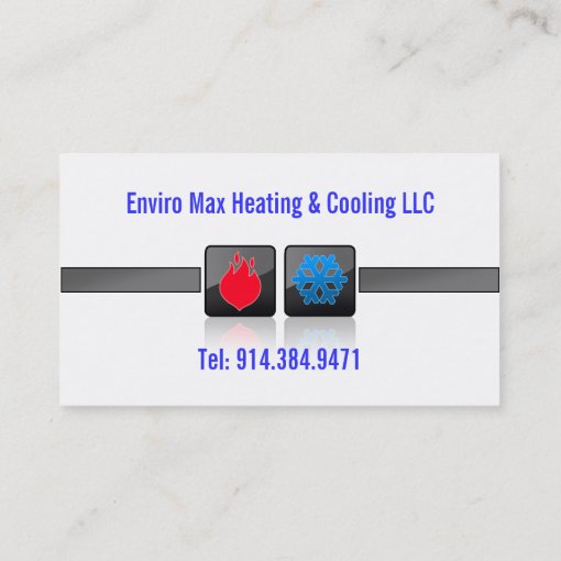 CUSTOMIZABLE Heating & Cooling BC Business Card | Zazzle