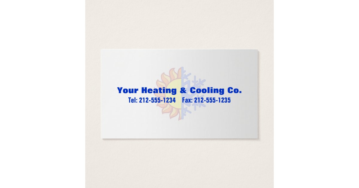 CUSTOMIZABLE Heating & Cooling Business Card | Zazzle.com