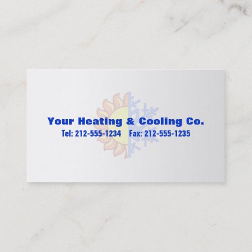 CUSTOMIZABLE Heating & Cooling Business Card | Zazzle