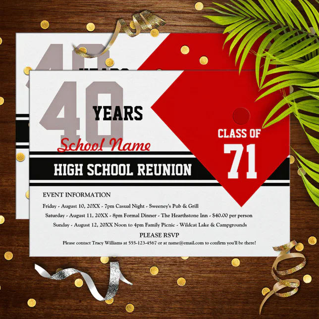 Customizable High School Class Reunion Invitation | Zazzle