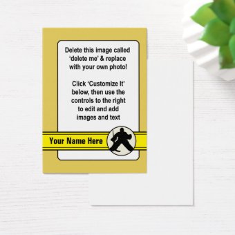Customizable Hockey Goalie Card | Zazzle