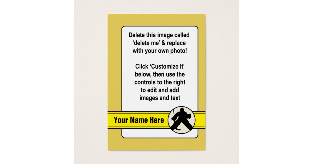 Customizable Hockey Goalie Card | Zazzle