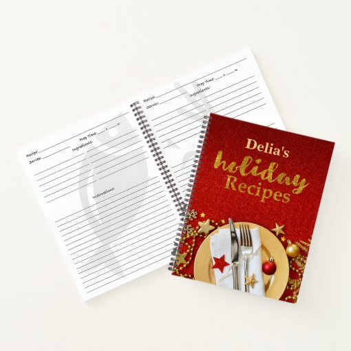 Customizable Holiday Recipe Book | Zazzle