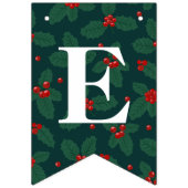 Customizable Holly, Berries Merry Christmas! Bunting Flags | Zazzle