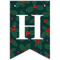 Customizable Holly, Berries Merry Christmas! Bunting Flags | Zazzle
