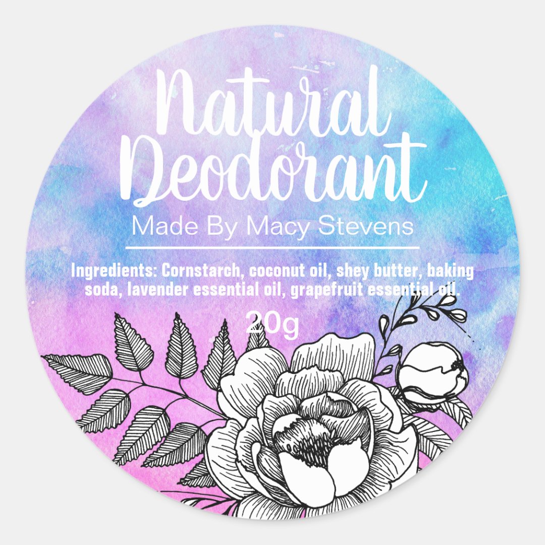 Customizable Homemade Deodorant Label | Zazzle