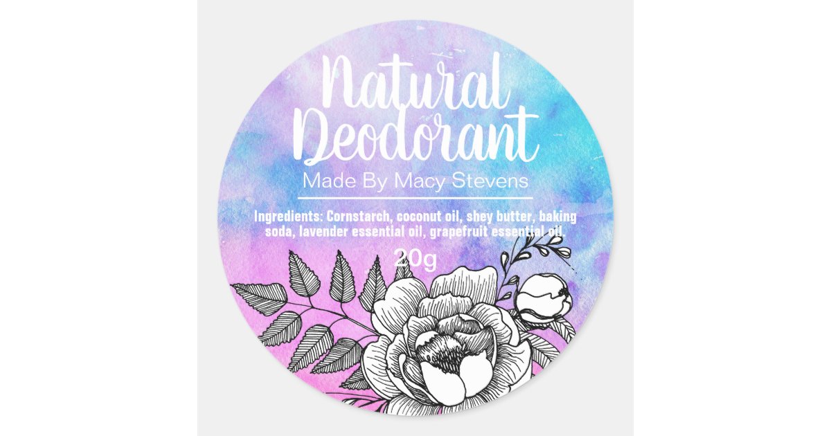 Customizable Homemade Deodorant Label | Zazzle