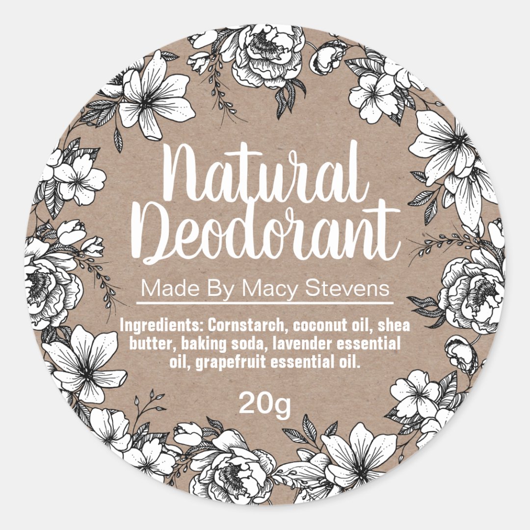 Customizable Homemade Deodorant Label | Zazzle