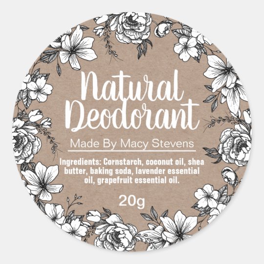 Customizable Homemade Deodorant Label | Zazzle.com