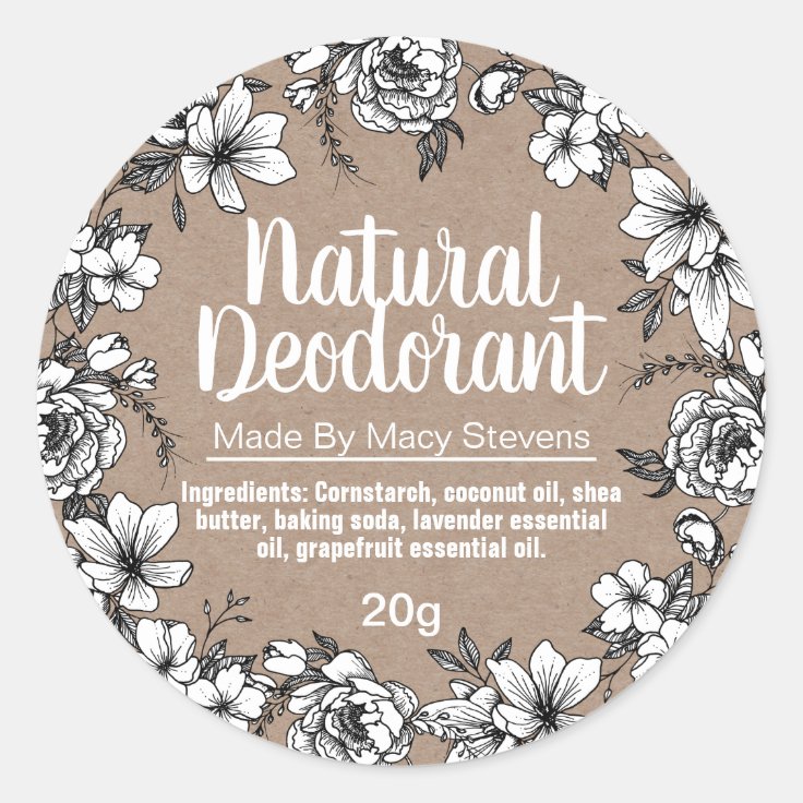 Customizable Homemade Deodorant Label | Zazzle