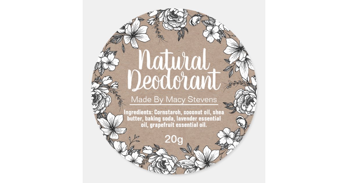 Customizable Homemade Deodorant Label | Zazzle