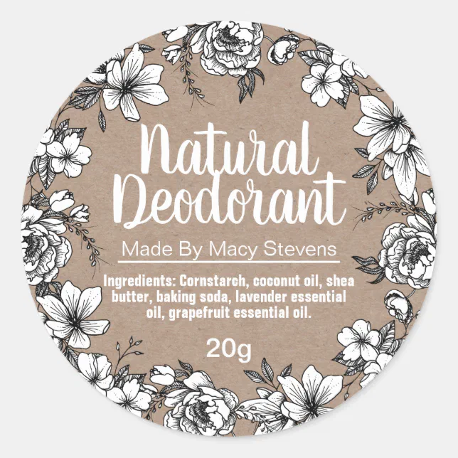 Customizable Homemade Deodorant Label | Zazzle